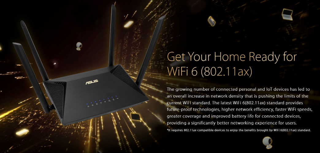 נתב אלחוטי תומך שתי רשתות אסוס Asus RT-AX1800U Ultimate AX Performance Router Dual-Band 5GHz ...